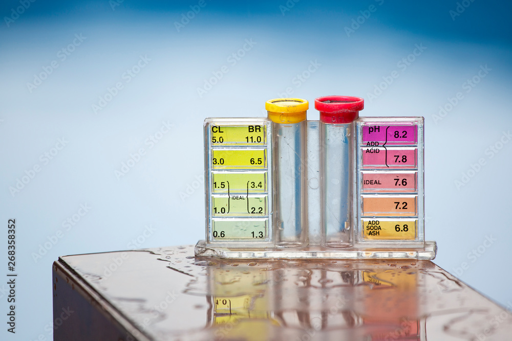 Measurement of chlorine and PH of a pool Stock Photo | Adobe Stock