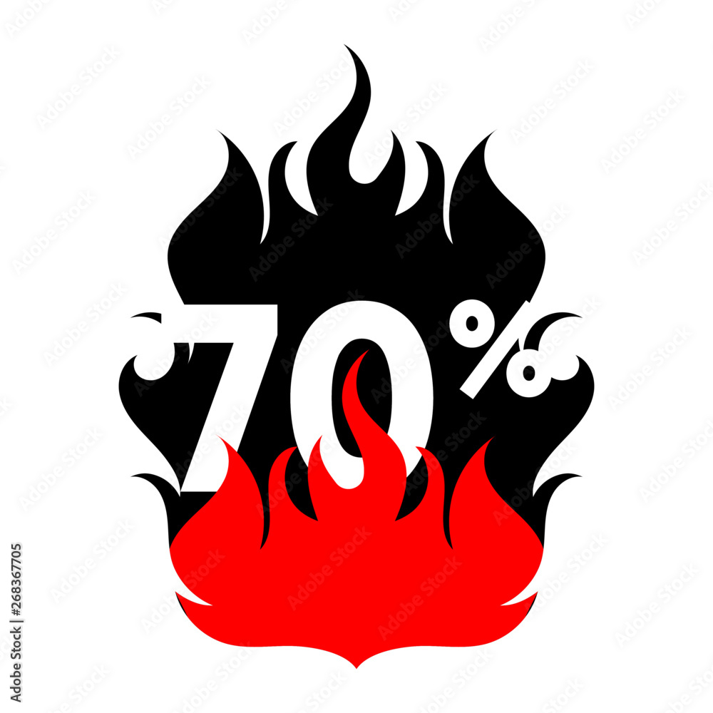 Fire font red flame badge art numbers ampersand round design letters ...