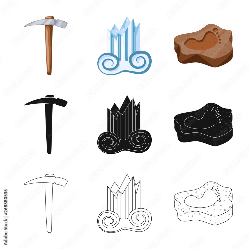 Vector design of story and items symbol. Set of story and attributes ...