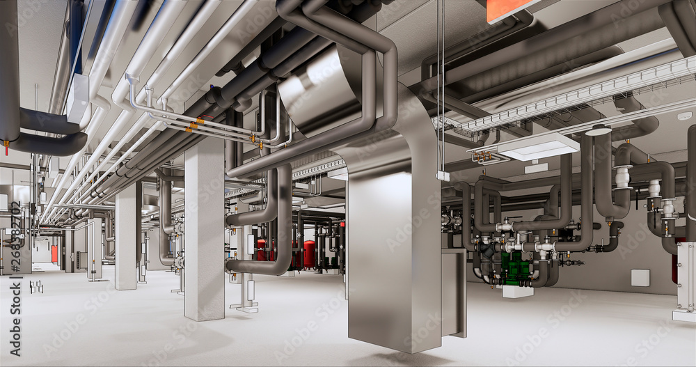 BIM model of internal utilites of the building Stock Illustration ...