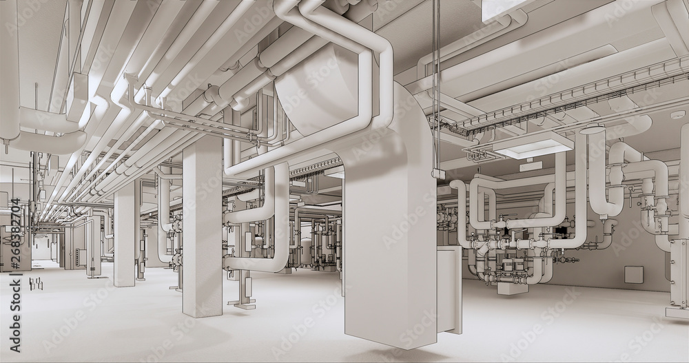Conceptual visualization of BIM model of internal engineering ...