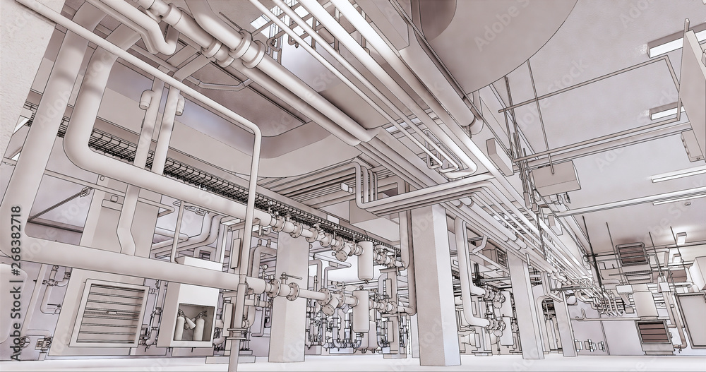 Conceptual visualization of BIM model of internal engineering ...