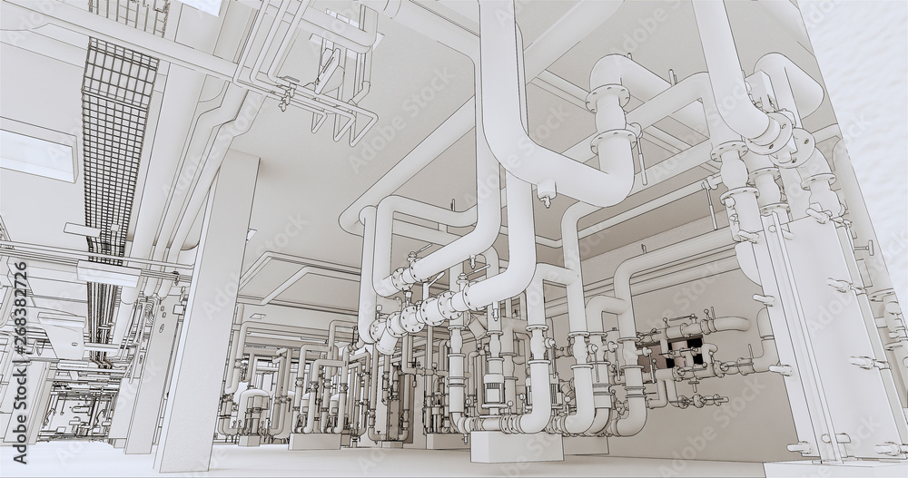 Conceptual visualization of BIM model of internal engineering ...