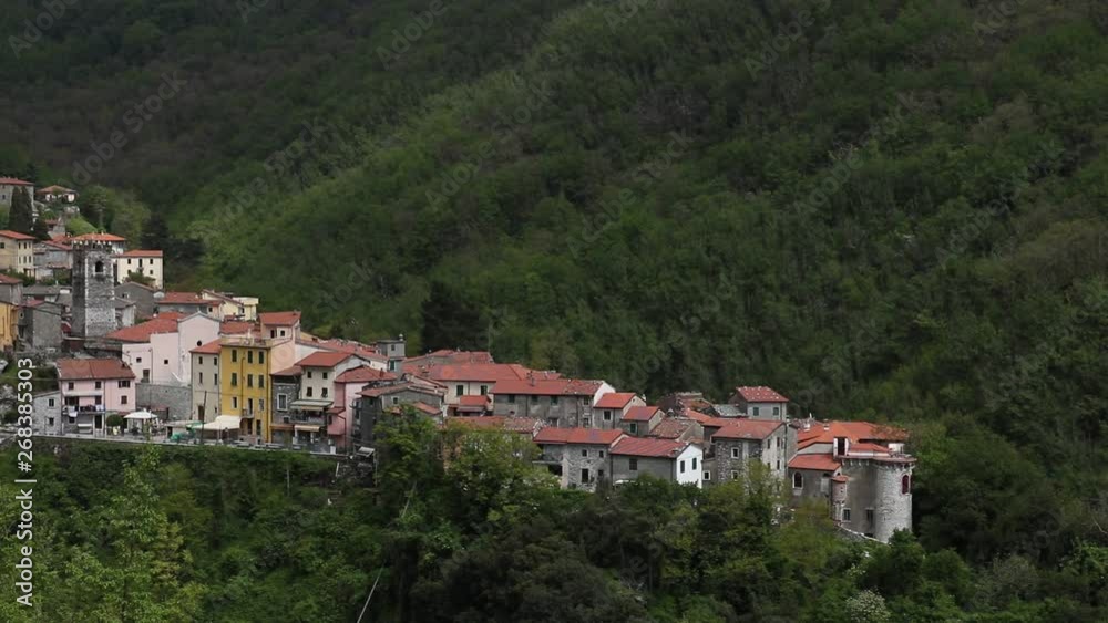View of the village of Colonnata, where the famous lard is produced ...