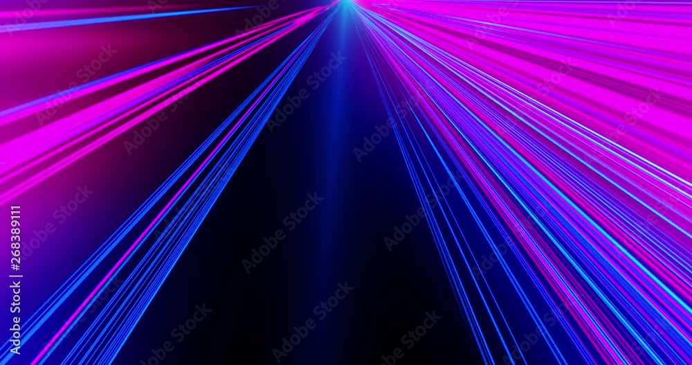 Flight in neon lines streaks VJ video. Green and blue Retro Neon ...