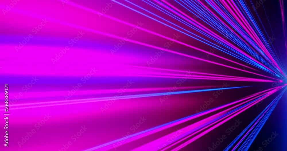 Flight in neon lines streaks VJ video. Green and blue Retro Neon ...