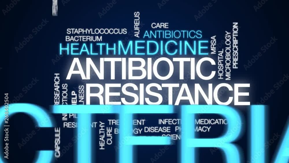Antibiotic resistance animated word cloud. Kinetic typography. Stock ...