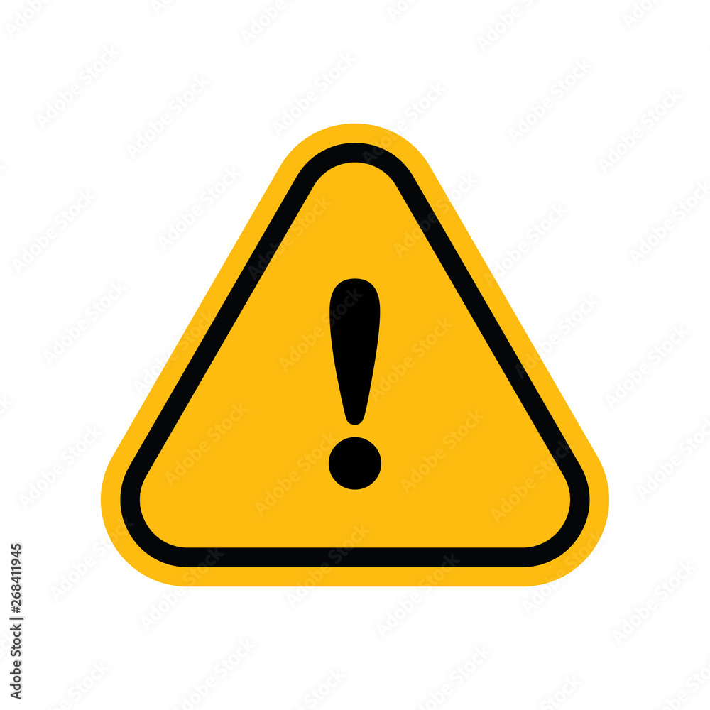 Alert sign vector icon, warning and exclamation symbol. Triangle with ...