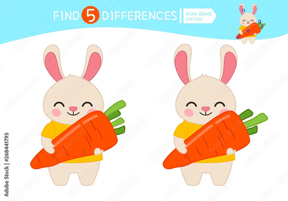 Find differences. Educational game for children. Cartoon vector ...