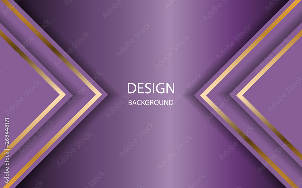 abstract metallic purple and gold line frame layout design tech ...