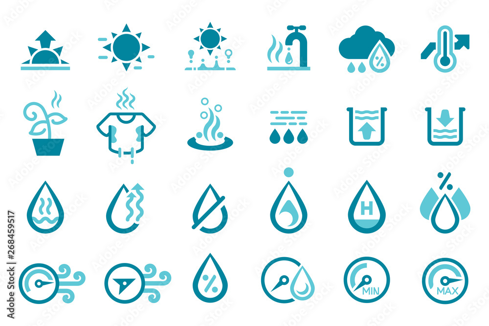 Humidity weather icon. The air that makes breathing uncomfortable ...