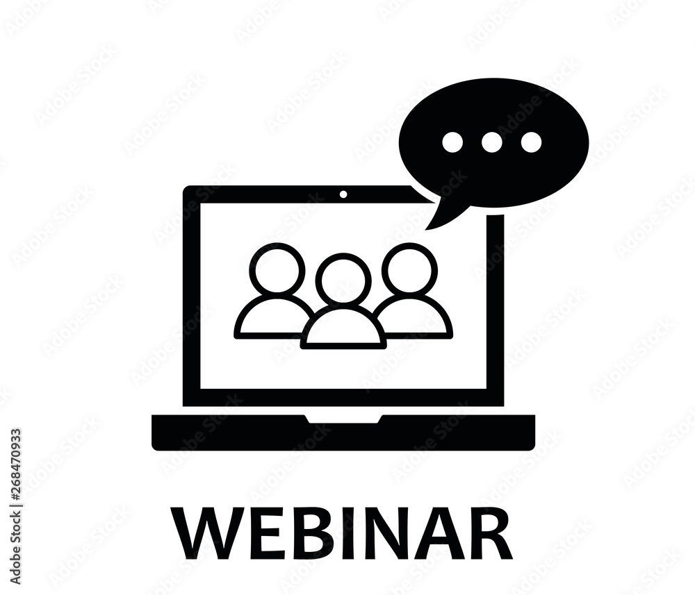 webinar icon - online meeting icon - video call sign Stock Vector ...