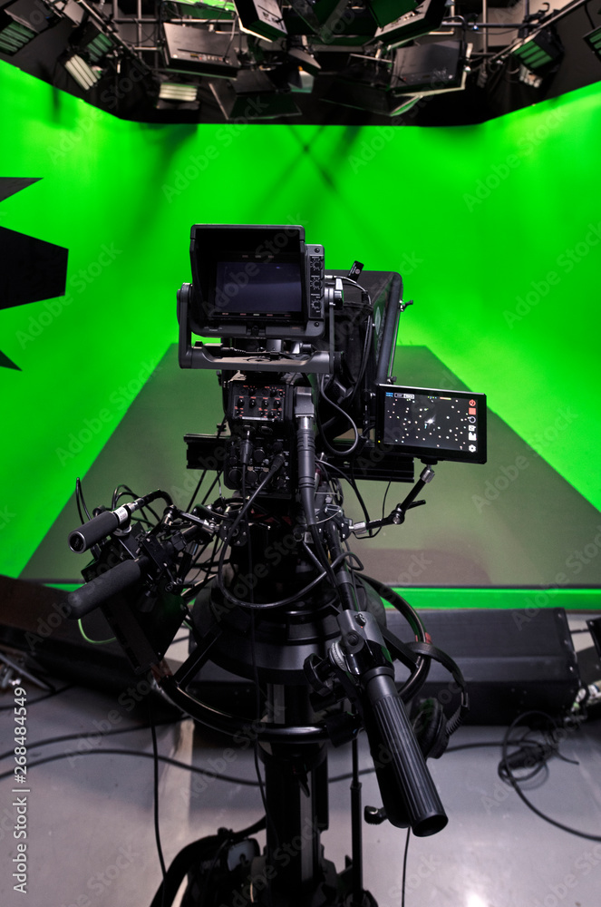 Interior View of Greenscreen Chroma Key Studio Stock Photo | Adobe Stock