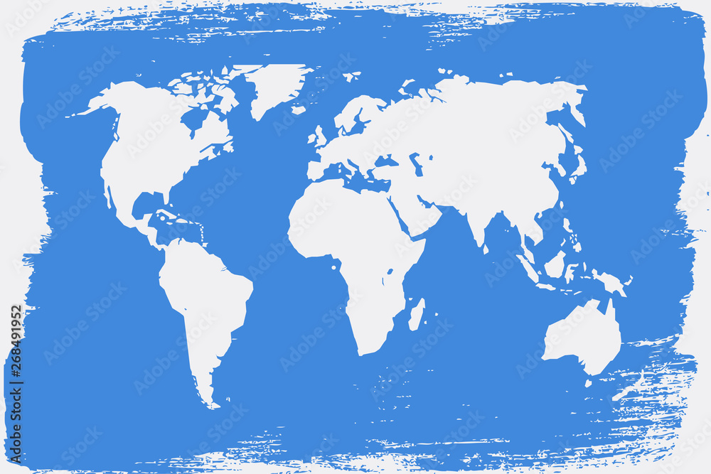 Ziemia - mapa świata dekoracyjna Stock Illustration | Adobe Stock