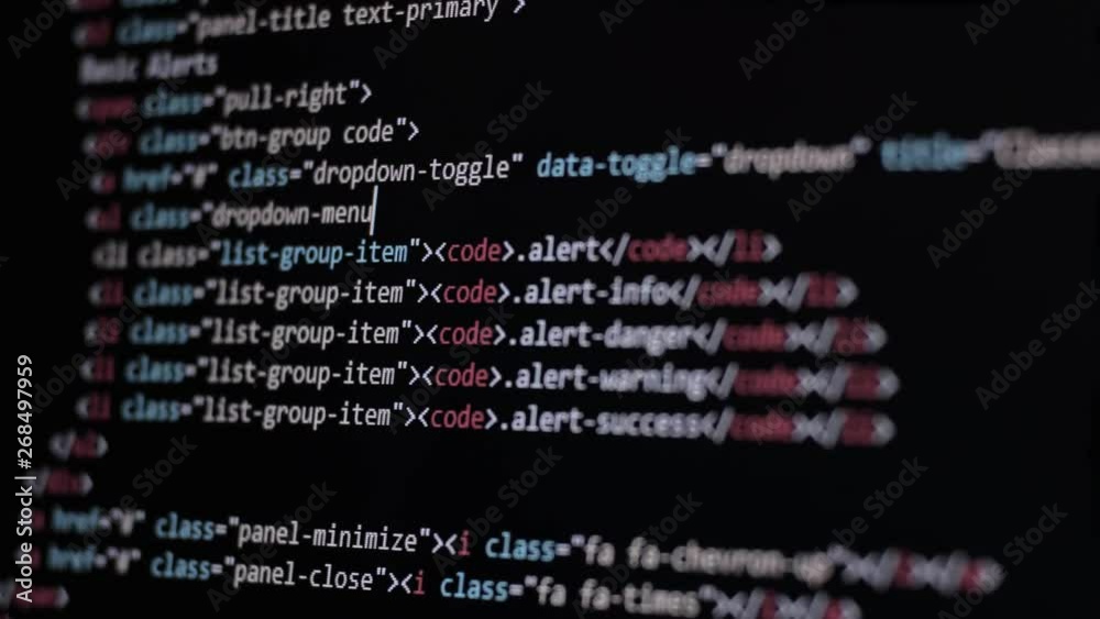 Html Web Page Code Scrolling Programming Code Abstract Technology Background For Software