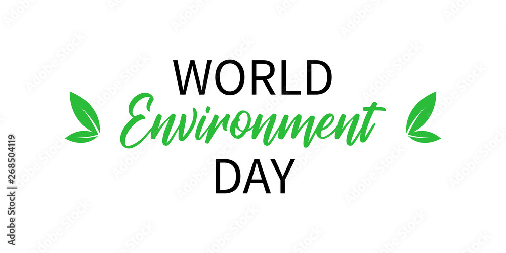 World environment day banner isolated on with background. Celebrate and protect nature. Stock ...