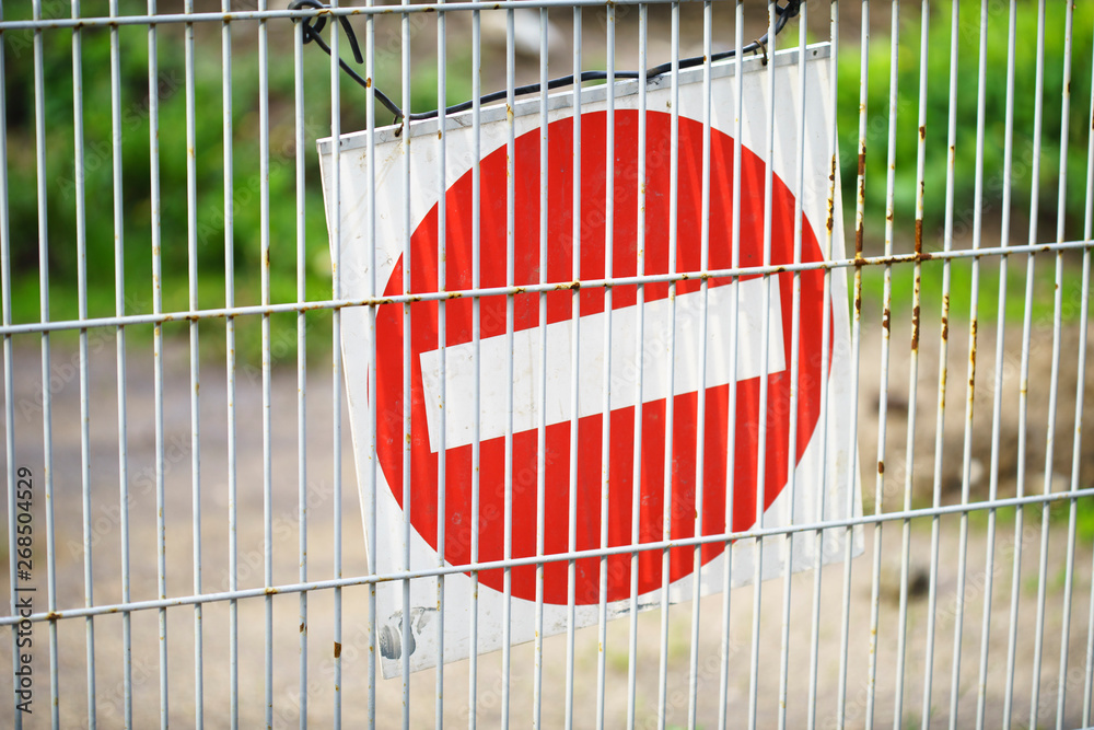 Fotografia do Stock: Red and White British No Entry Road Sign with ...