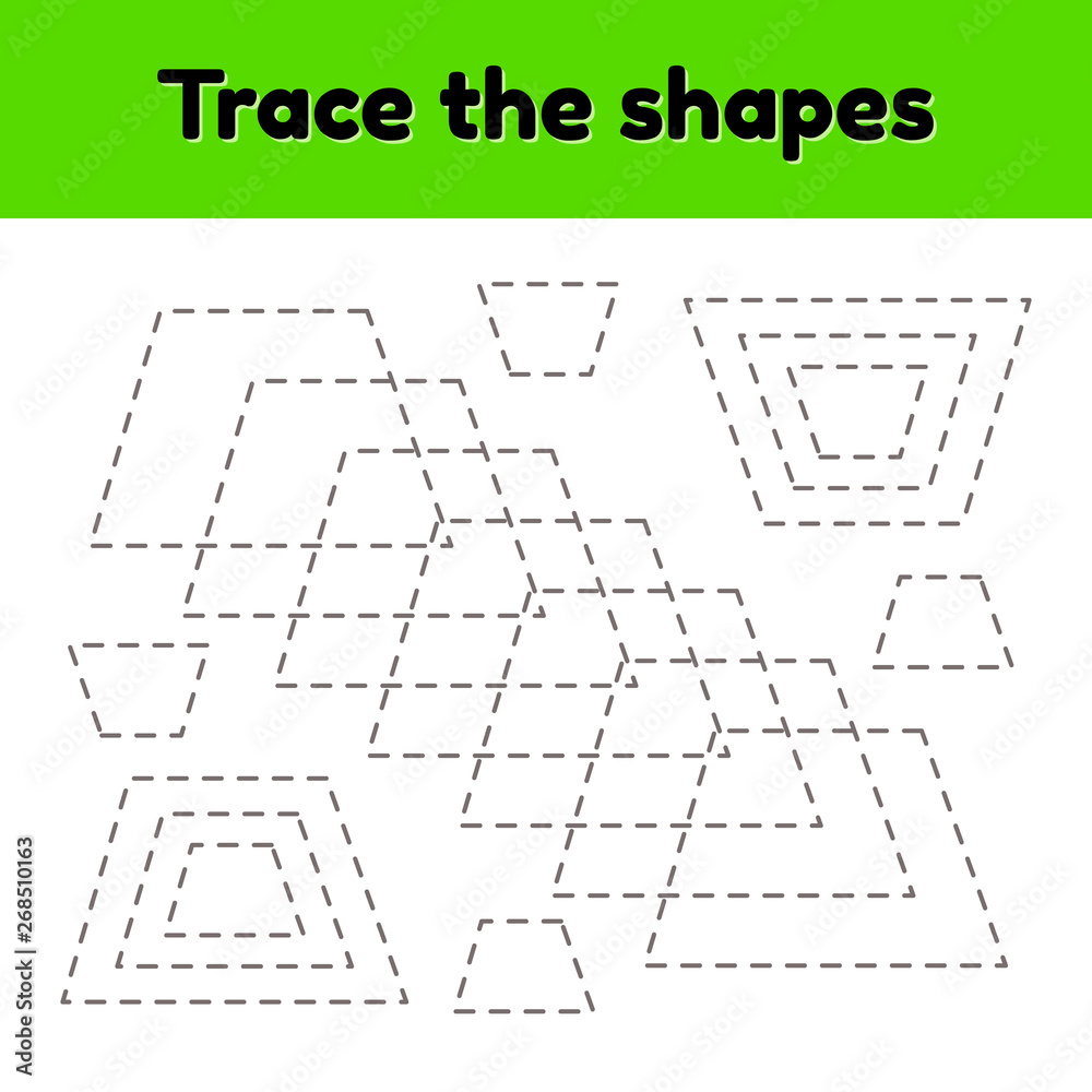 Educational tracing worksheet for kids kindergarten, preschool and ...