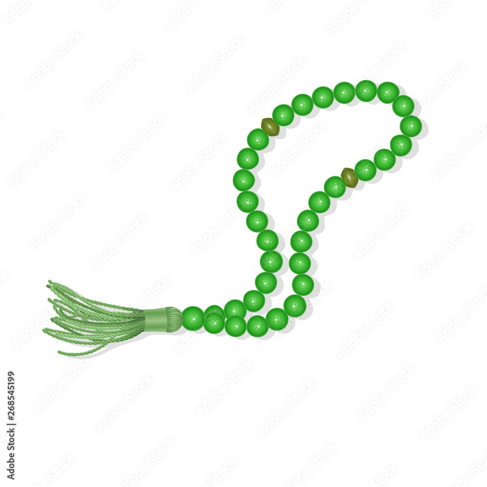 Rosary Isolated on white background, Islamic rosary vector illustration ...