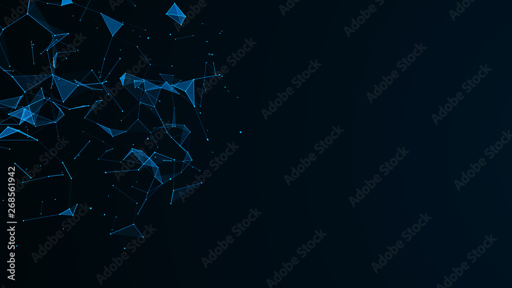 Abstract digital background. Cosmic particles. The effect of plexus ...
