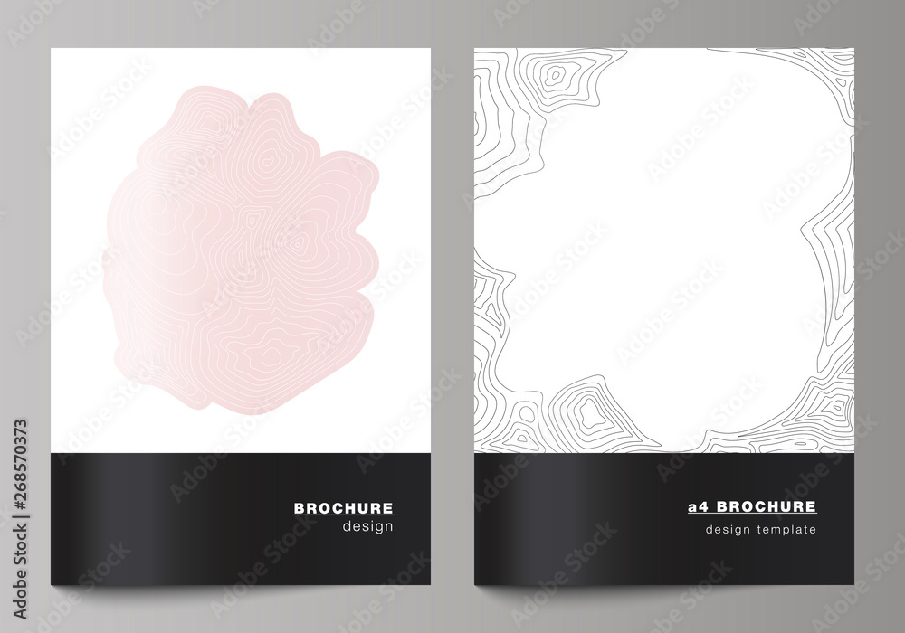 The vector illustration of editable layout of A4 format cover mockups ...