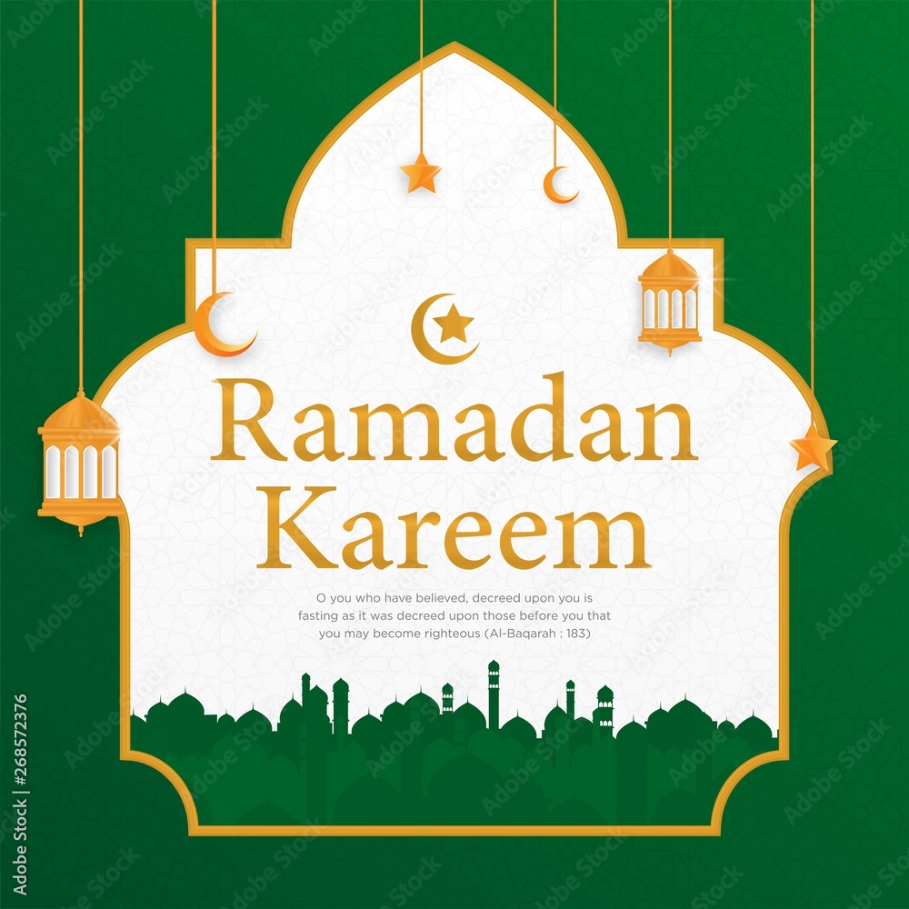 ramadan kareem islamic background design with simple modern concept and ...