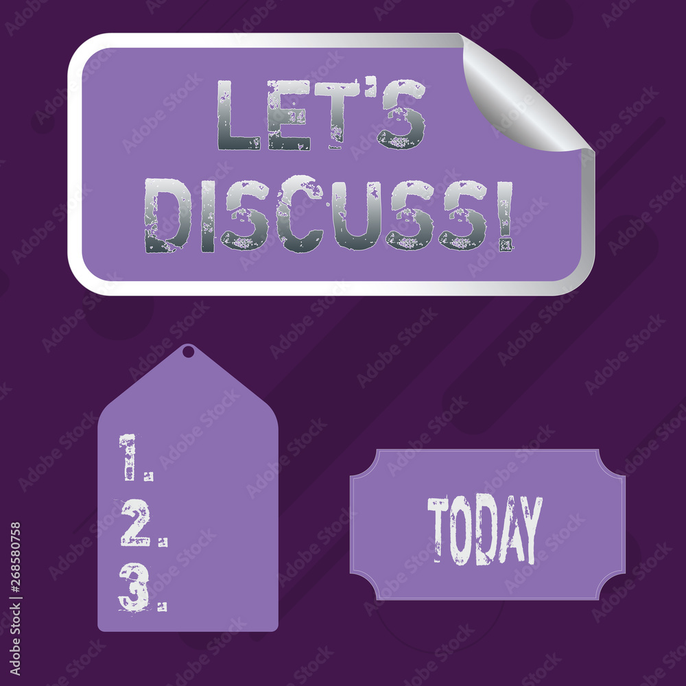 Word writing text Let S Discuss. Business photo showcasing asking ...
