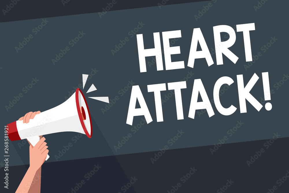 Word writing text Heart Attack. Business photo showcasing sudden ...