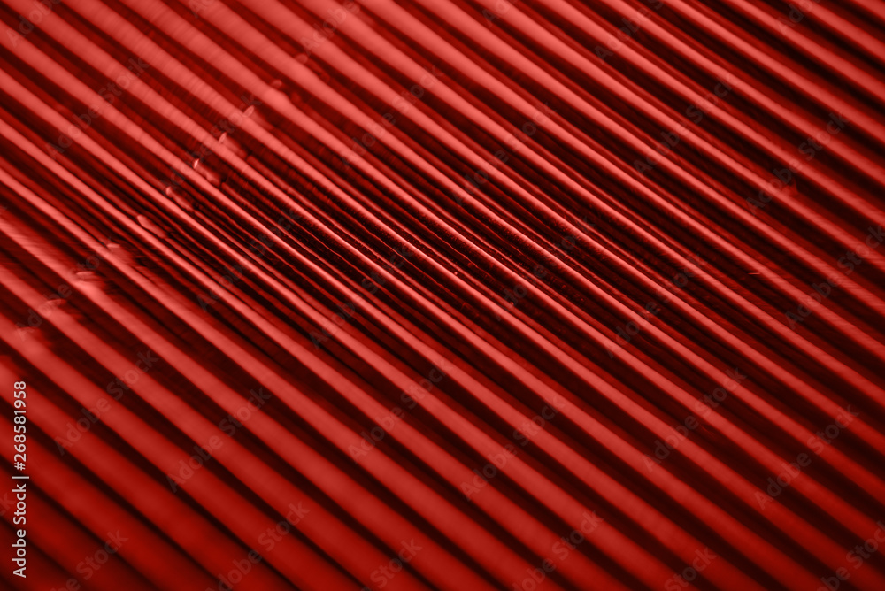 Corrugation minimalism. Corrugated metallized paper close up. Textural ...