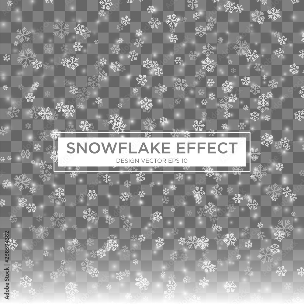 snowflakes effect template with realistic design and transparency ...