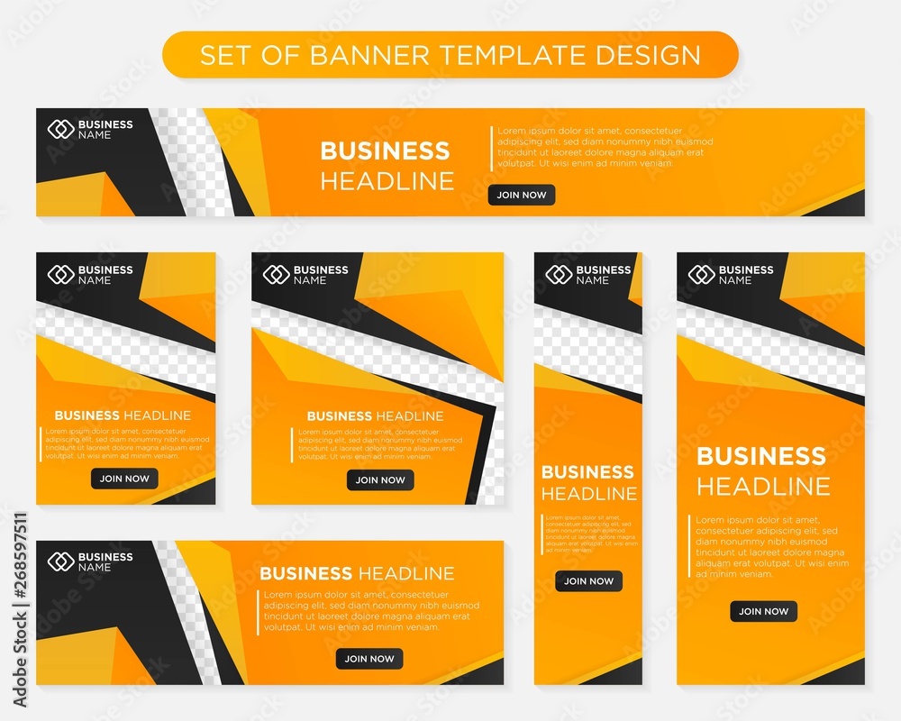 set of modern banner template design with modern and simple concept ...
