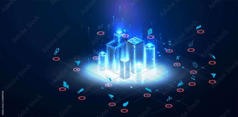 Modern isometric design concept of Smart City for website and mobile ...