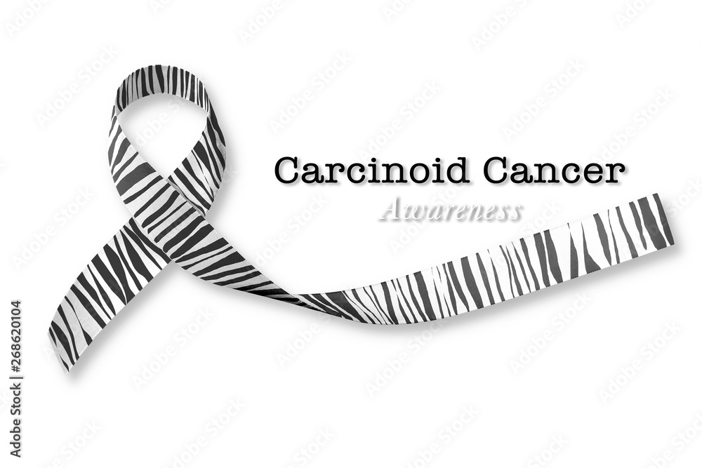 Carcinoid Cancer Awareness ribbon zebra stripe print pattern isolated ...