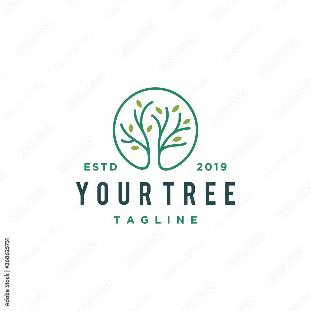 simple tree vector logo design Stock Vector | Adobe Stock
