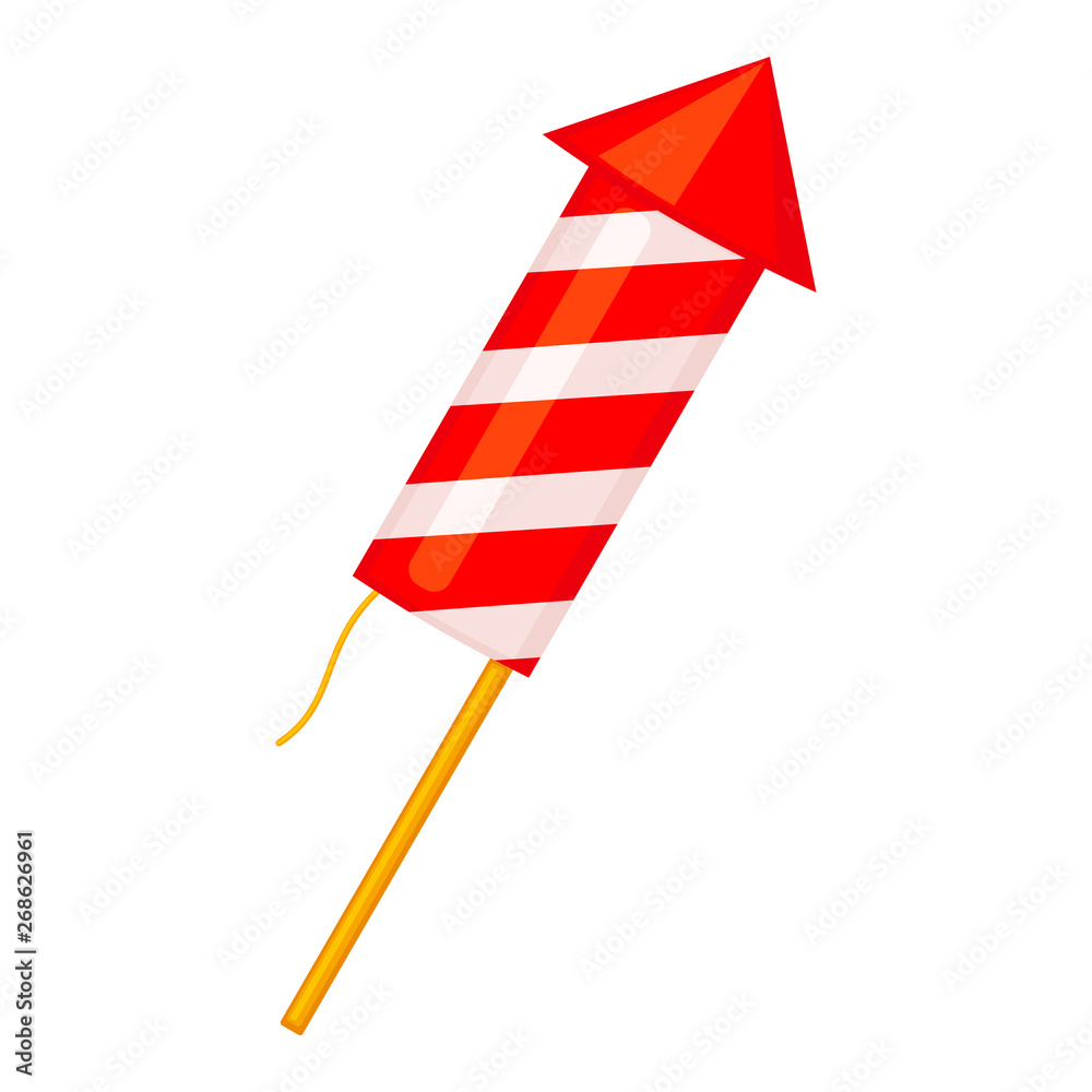Colorful cartoon firework rocket Stock Vector | Adobe Stock