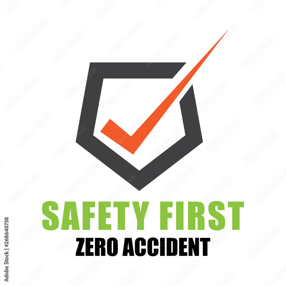 Safety first zero accident symbol for industry attention on white Stock ...