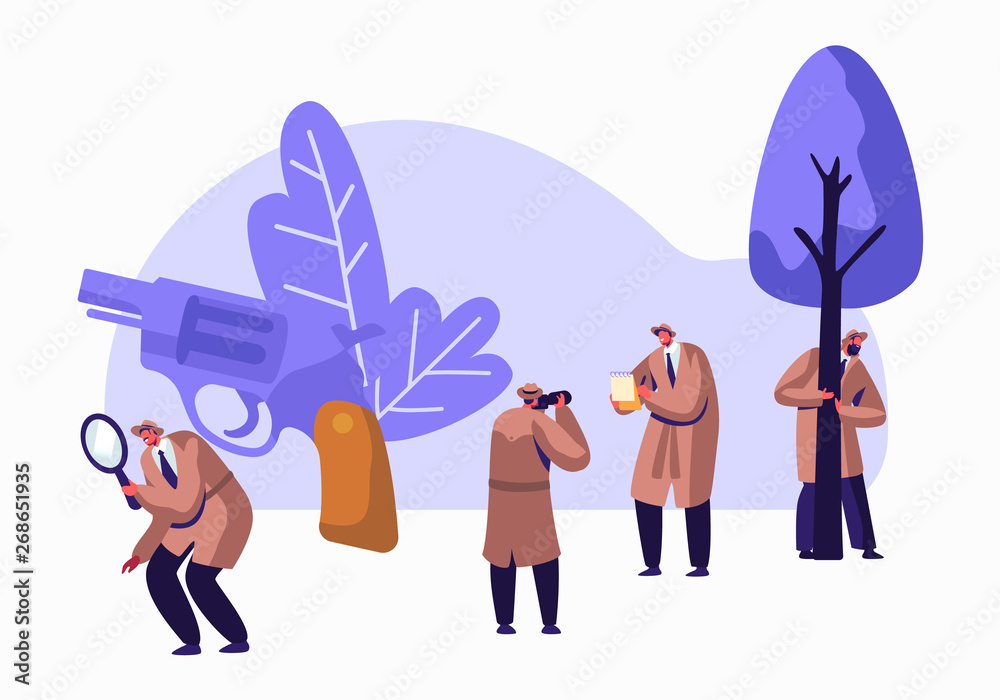 Police Detectives, Private Investigators at Work Solving Crimes. Top ...