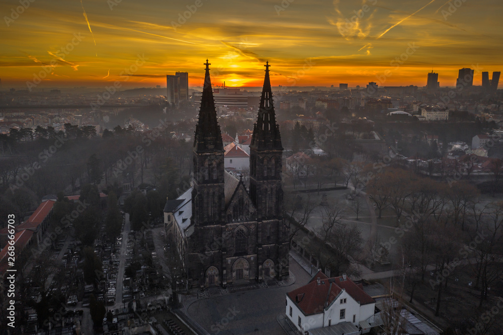 The Basilica of St Peter and St Paul is a neo-Gothic church in Vyšehrad ...