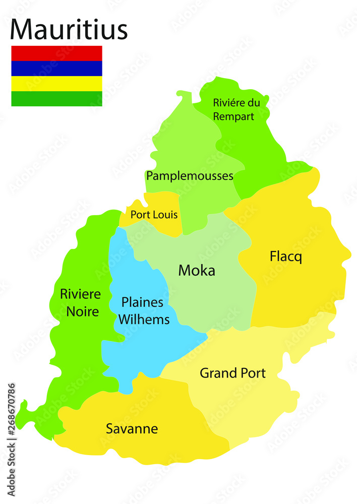 Mauritius map vector illustration Stock Vector | Adobe Stock