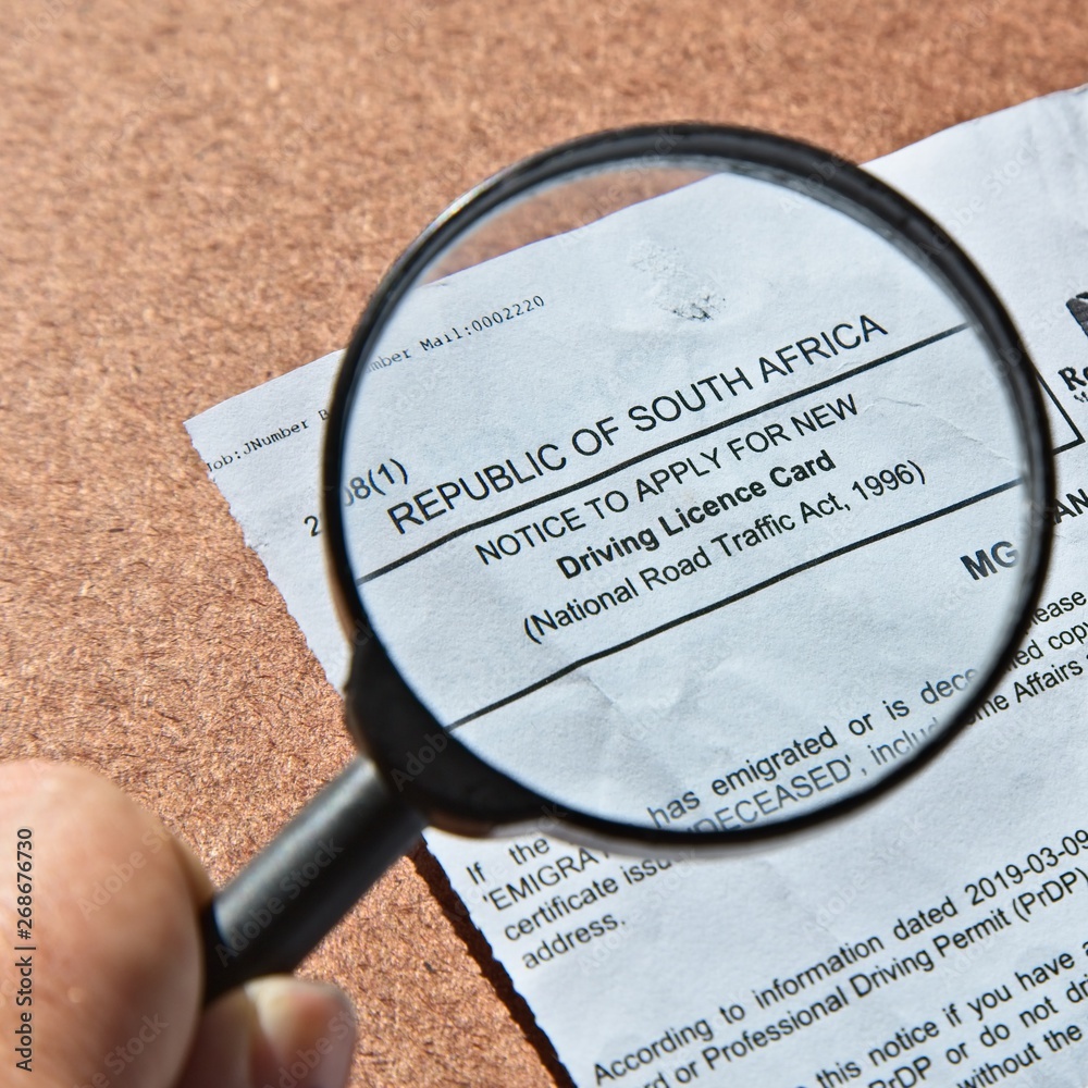 Notice to apply for a new South African Driving licence card concept ...