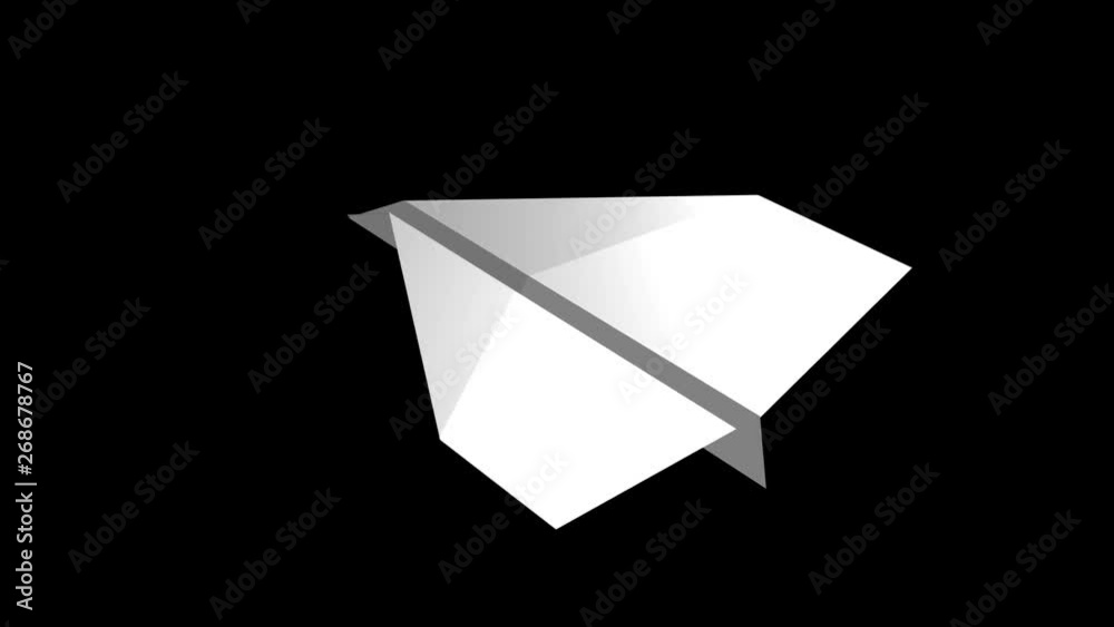 white paper plane Flying background 3D model animation Stock Video ...