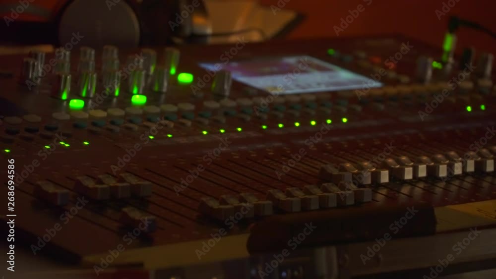 Electric machine on table for working of sound designer or club dj at ...