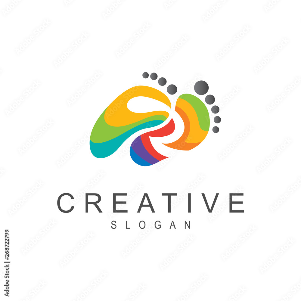 soles of the feet logo , human logo + run icon Stock Vector | Adobe Stock