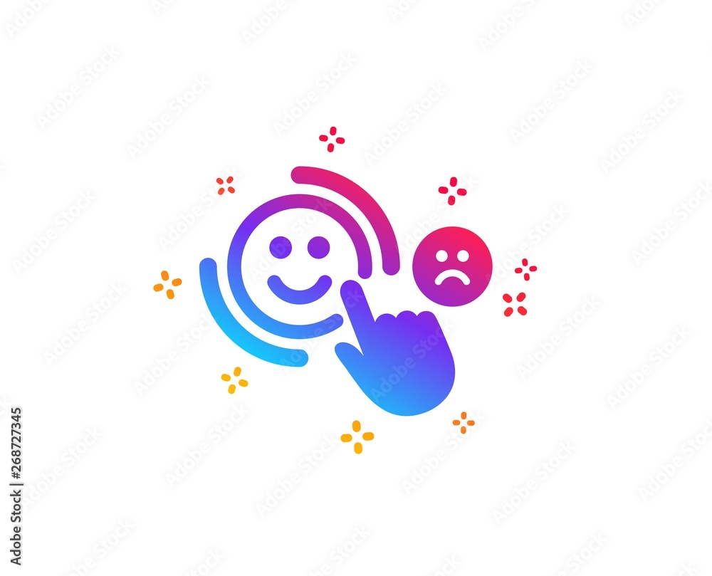 Customer satisfaction icon. Positive feedback sign. Smile symbol ...