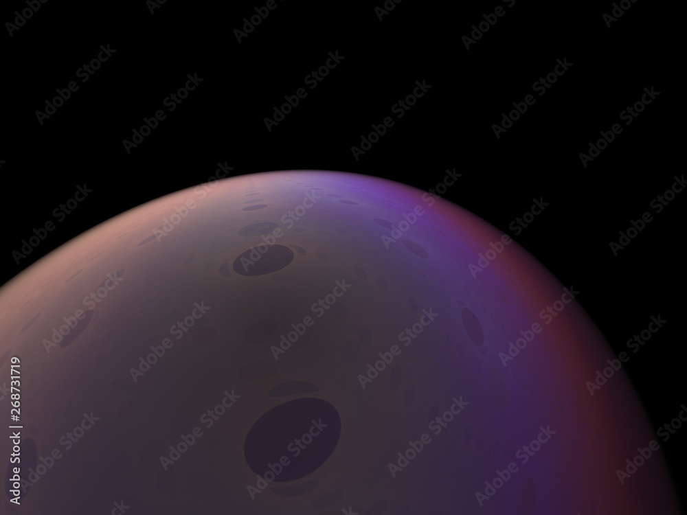 3d Illustration - purple planet surface, space exploration concept ...