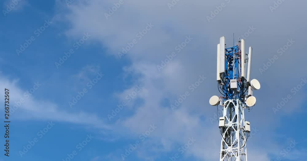 Time lapse footage of station connection, tower signal or antenna tower ...