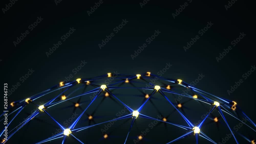 Vidéo Stock Plexus network structure with transparent lines and glowing nodes. Futuristic ...