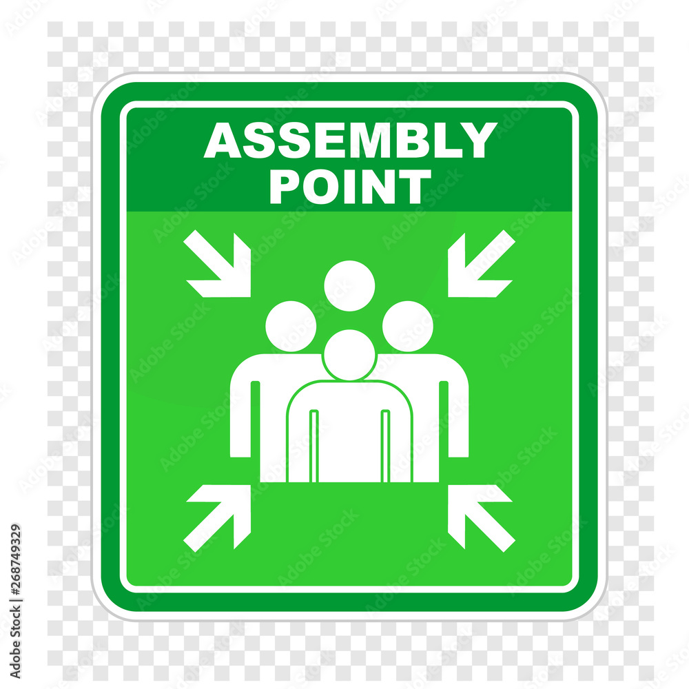 assembly point, sign vector Stock Vector | Adobe Stock