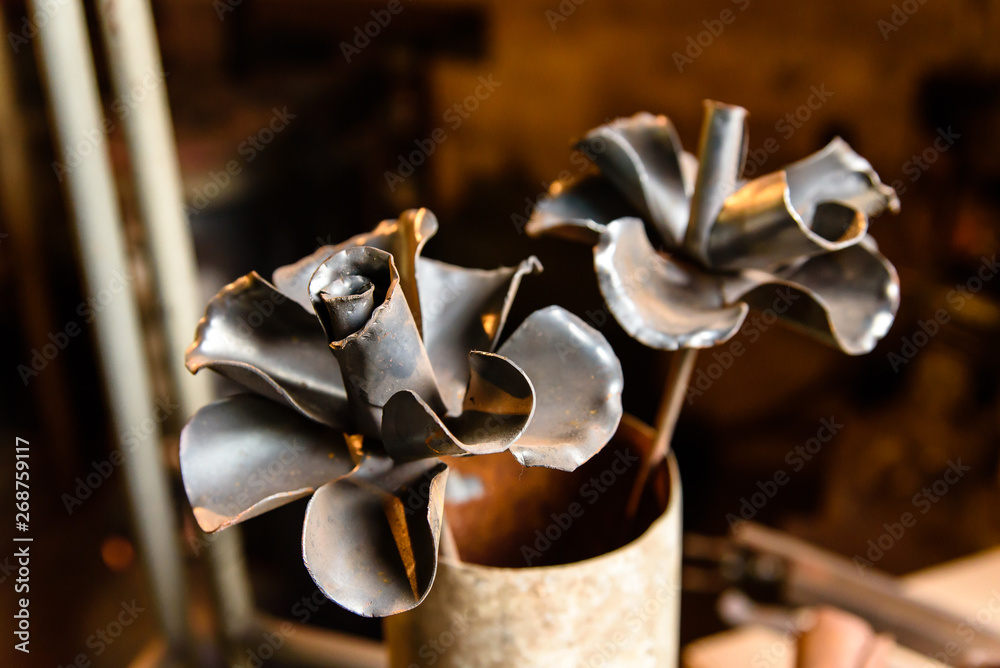 Flowers from metal, blacksmith. Stock Photo | Adobe Stock