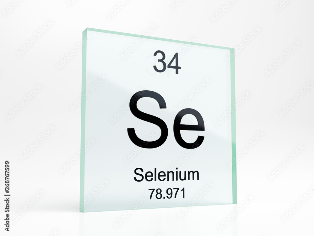 Selenium element symbol from periodic table on glass icon - realistic ...